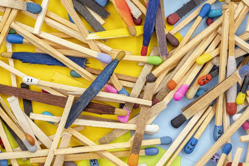 Matchsticks of Various Shapes and Colors Stock Photo - Image of ...