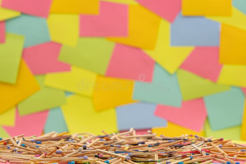 Matchsticks of Various Shapes and Colors Stock Image - Image of table ...