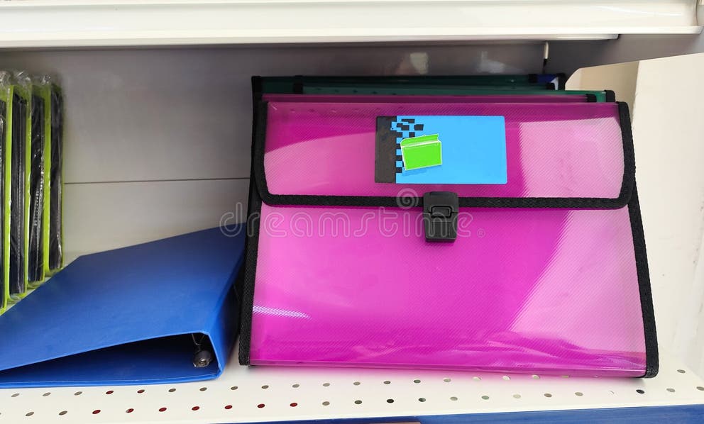 Folder Mate Expanding Plastic File with Handle on Shelf Stock Photo ...