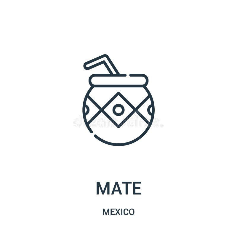 Mate Icon Vector from Mexico Collection. Thin Line Mate Outline Icon ...