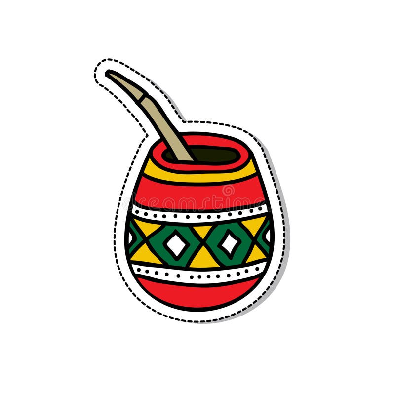 Mate Tea Doodle Icon, Vector Illustration Stock Illustration ...