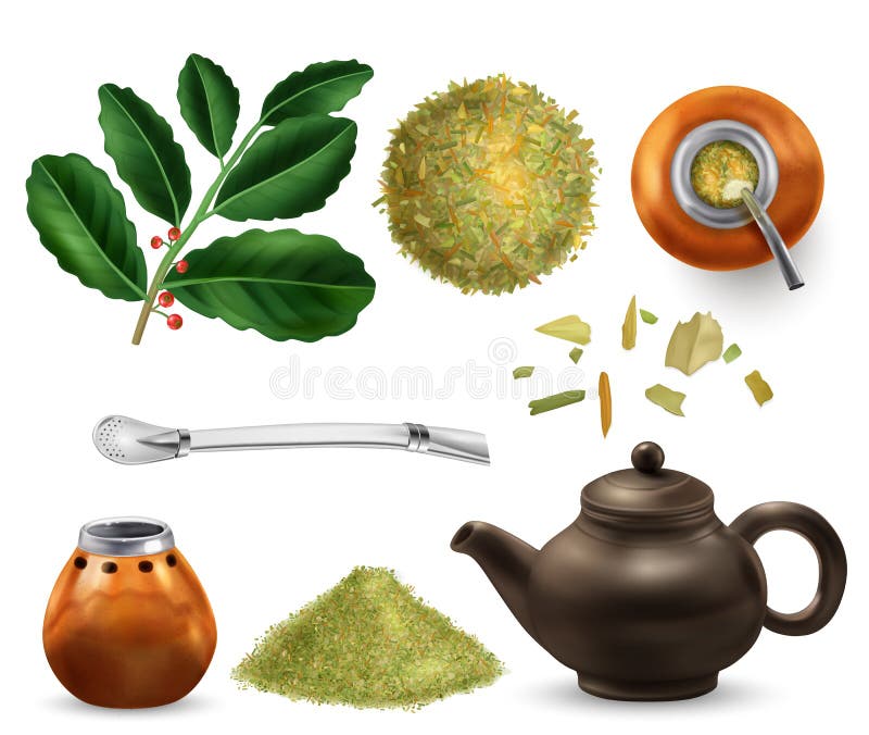 Mate Tea Set stock vector. Illustration of elements - 232105988