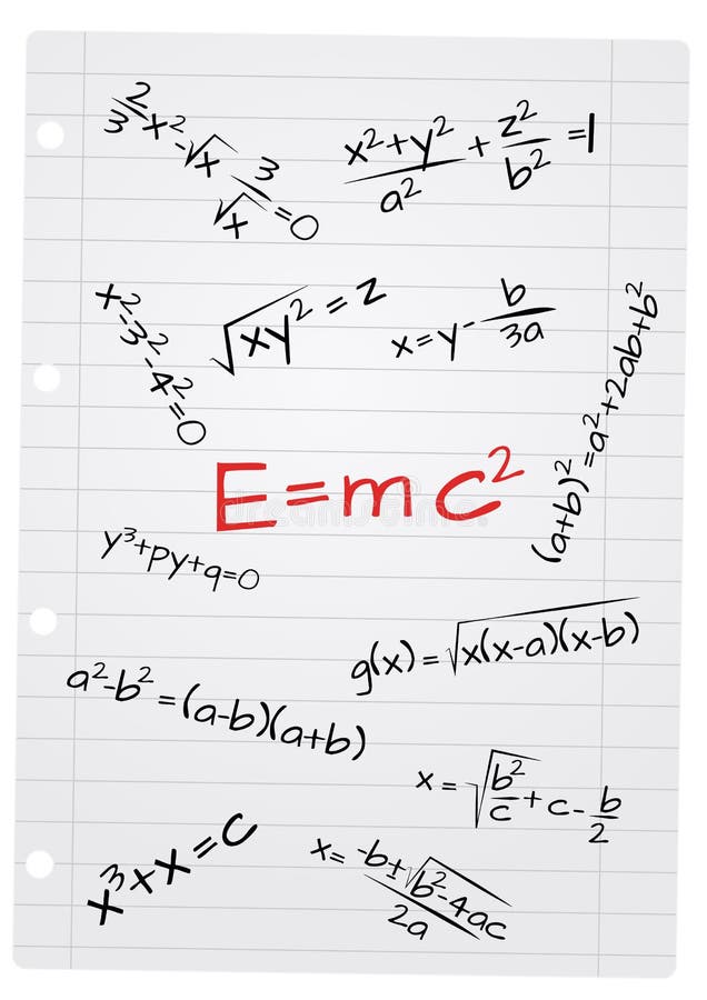 Matemáticas de la fórmula ilustración del vector. Ilustración de hoja ...