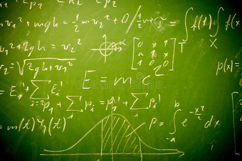 Fórmulas De La Matemáticas En Fondo De La Pizarra Foto de archivo ...