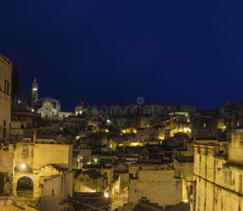 Matera 2019 Basilica Di Notte Immagine Stock - Immagine di italia ...