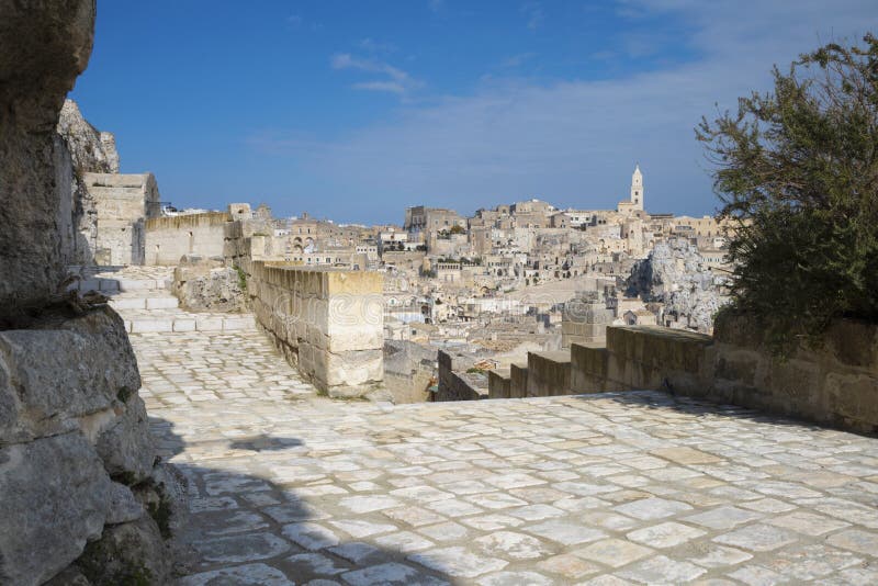 Matera - the Pamrama of Cityscape of the Old Town and Valley Stock ...