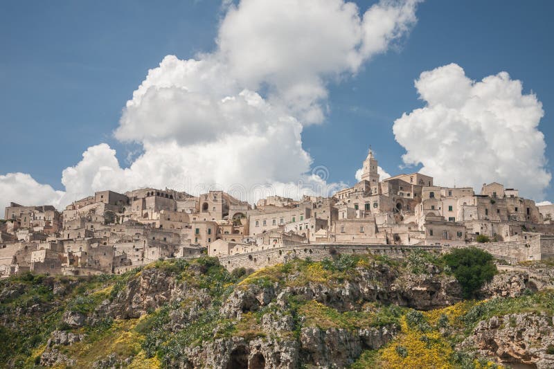 Matera on Cliff, Basilicata, Italy Stock Photo - Image of good, cliff ...