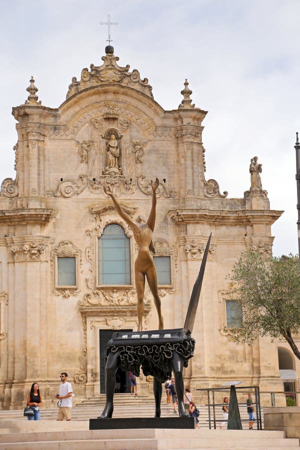 Matera, Italy - August 18, 2020:Square of San Francesco D`assisi in ...
