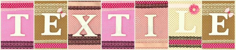 Materia Textil De La Palabra Con Las Letras Blancas De Madera Foto de ...
