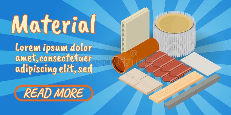 Material Concept Banner, Comics Isometric Style Stock Vector ...