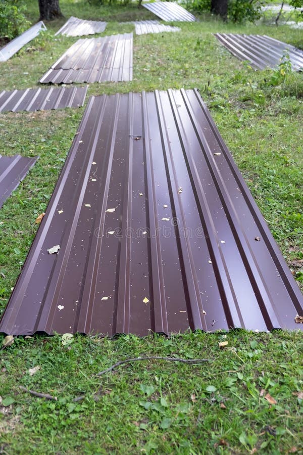 Material for the Construction of Profiled Sheeting Stock Image - Image ...