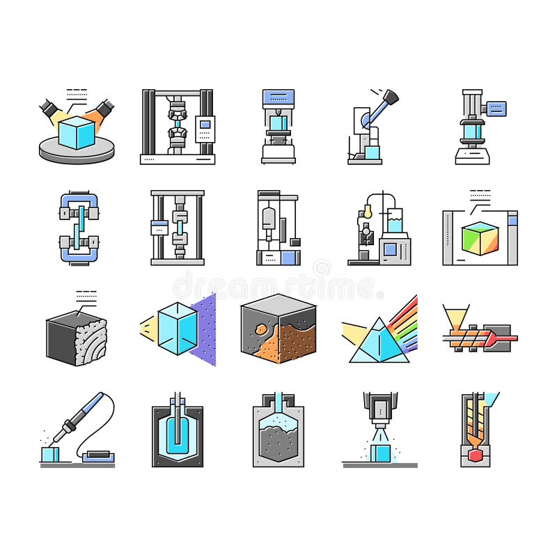 Material Construction Engineer Icons Set Vector Stock Vector ...