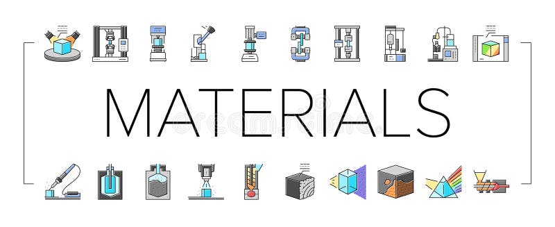Material Construction Engineer Icons Set Vector Stock Illustration ...