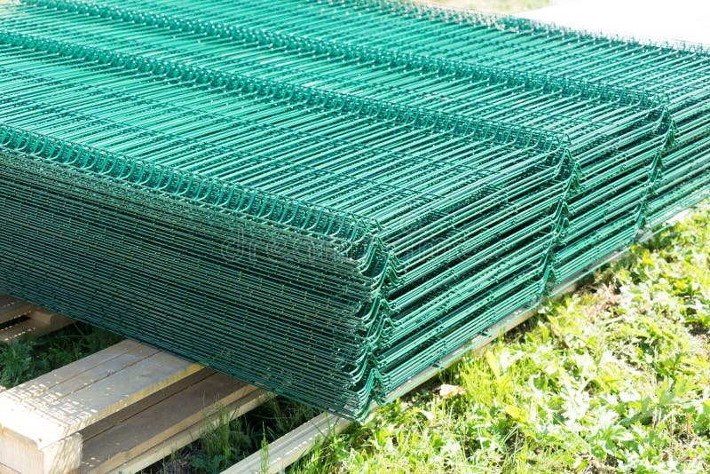 Material for the Construction of a Mesh Fence. Stock Photo - Image of ...