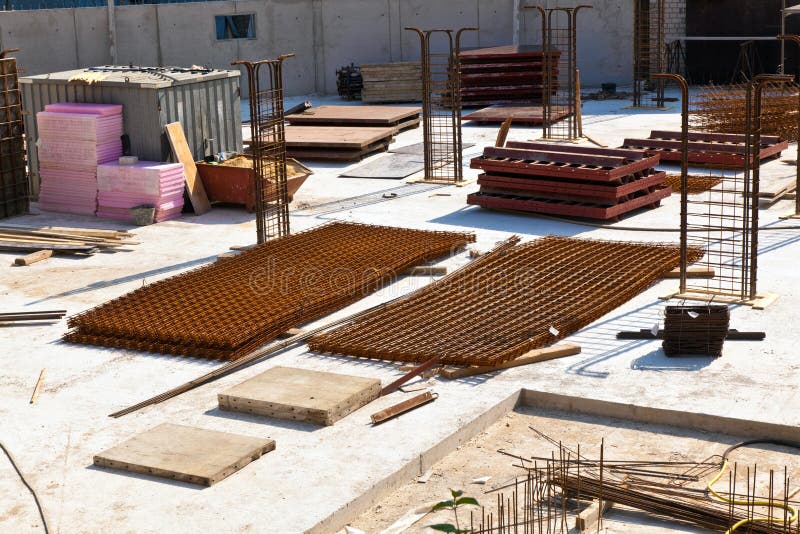 Material at a Construction Site for the Base of a House Stock Image ...