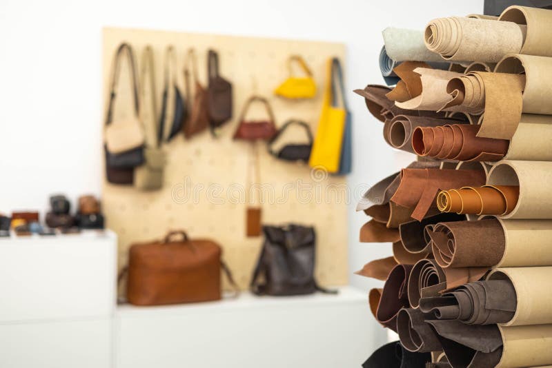 Material for Creating Handmade Production at Leather Workshop. Storage ...