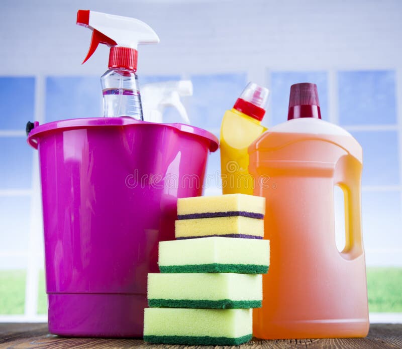 Material De Limpeza E Fundo Da Janela Foto de Stock - Imagem de ...