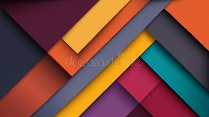 Material Design Background with Colorful Layered Shapes and Diagonal ...