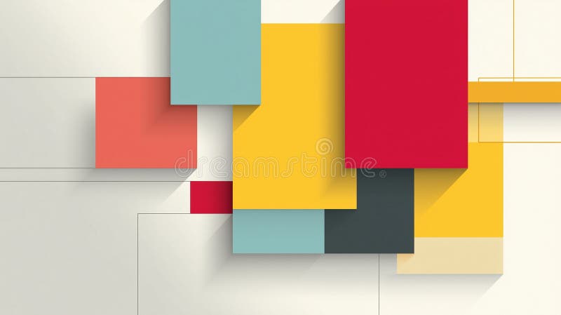 Material Design Background with Flat Layers and Long Shadows in Pastel ...