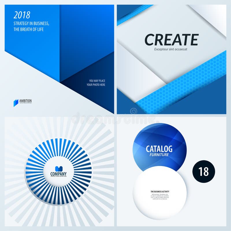 Material Design of Blue Colourful Abstract Vector Elements for Graphic ...
