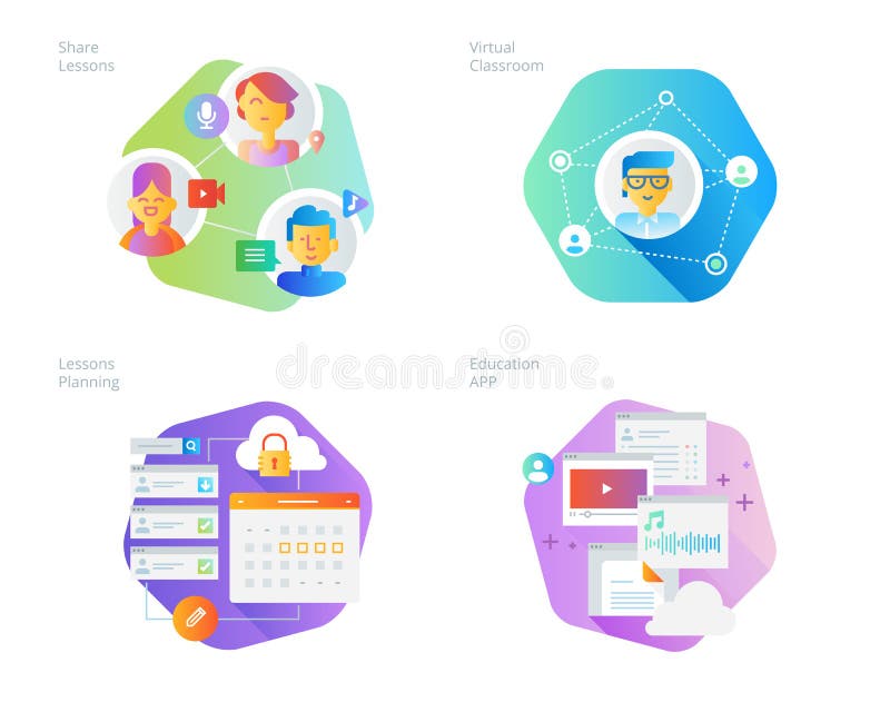 Material Design Icons Set for Online Education, Apps, Virtual Classroom ...