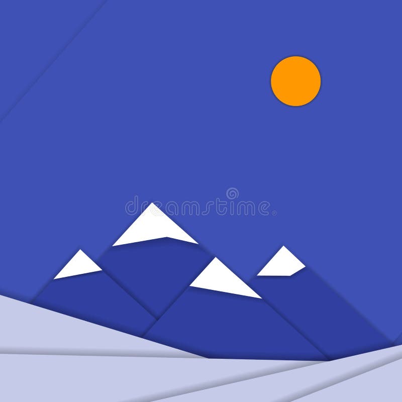 Material Design Landscape Background with Stock Vector - Illustration ...