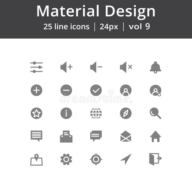 Material Design Line Icons stock vector. Illustration of networking ...