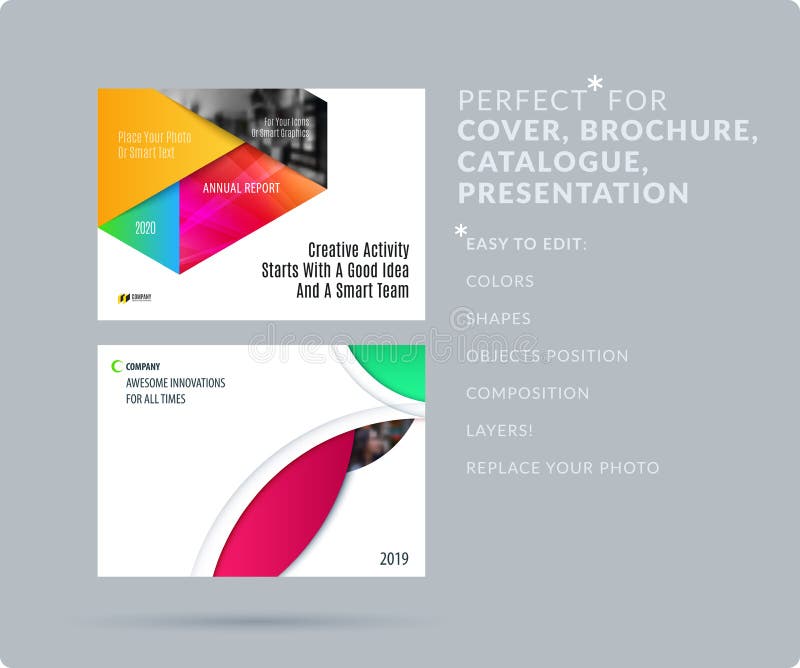 Material Design Style Presentation Template with Colourful Rectangles ...