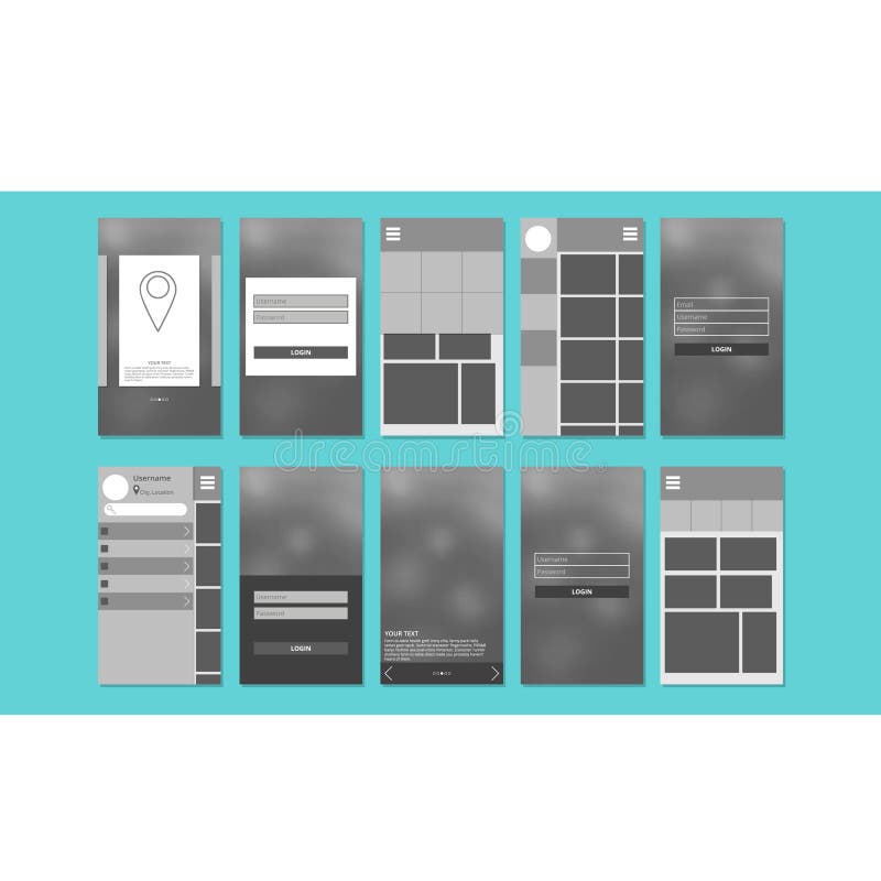 Material design UI kit stock illustration. Illustration of data - 57850911