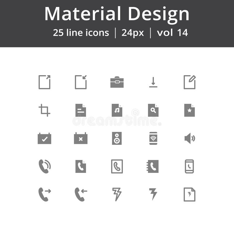 Material Design UI Line Icons Stock Vector - Illustration of sign, file ...