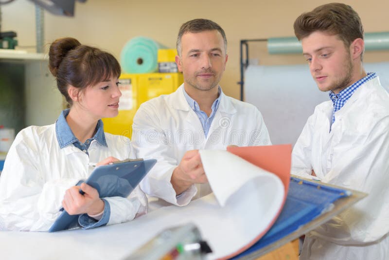 Material Engineers Choosing Right Product Stock Image - Image of ...