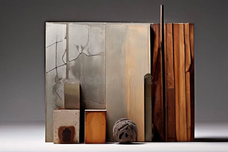 Material Focus Wood Metal Glass Concrete Textiles Stock Illustration ...