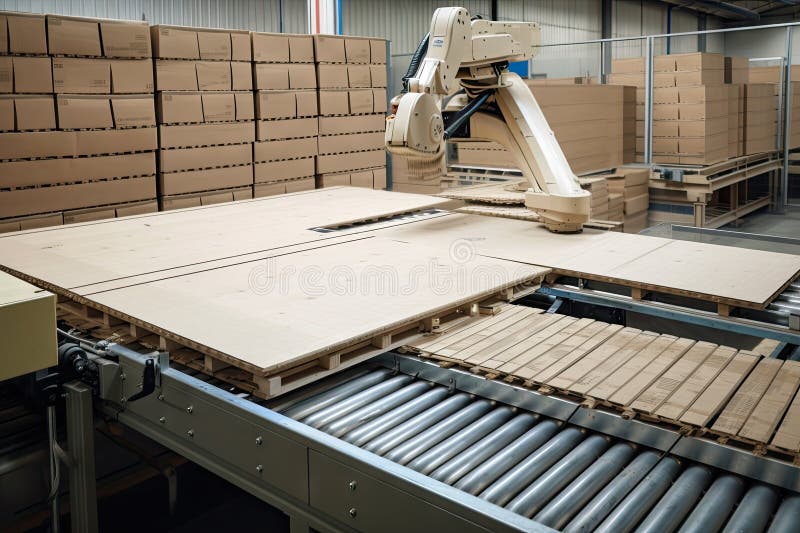 Material Handling and Palletizing Robot, Transporting Load of Boxes on ...