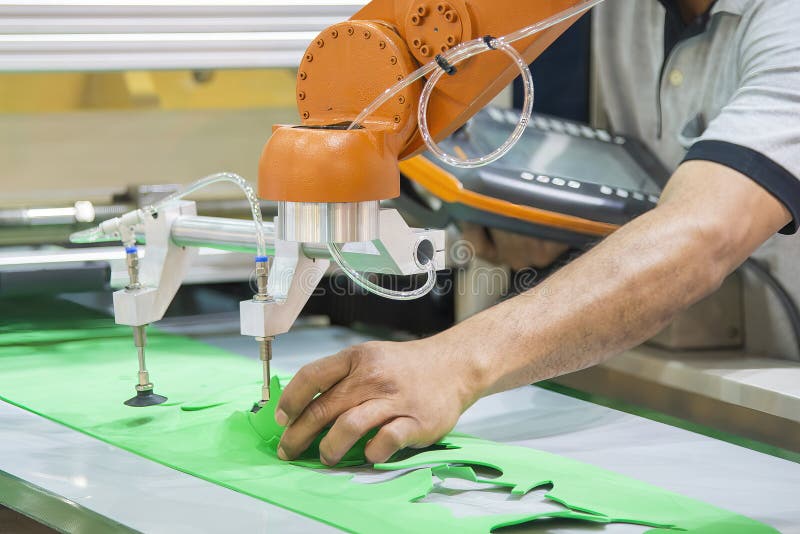 The Material Handling Process by Robotic Arm Stock Image - Image of ...