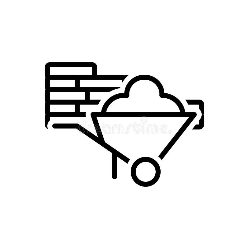 Black Line Icon for Material, Stuff and Goods Stock Vector ...