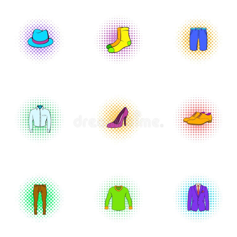 Material Icons Set, Pop-art Style Stock Vector - Illustration of ...