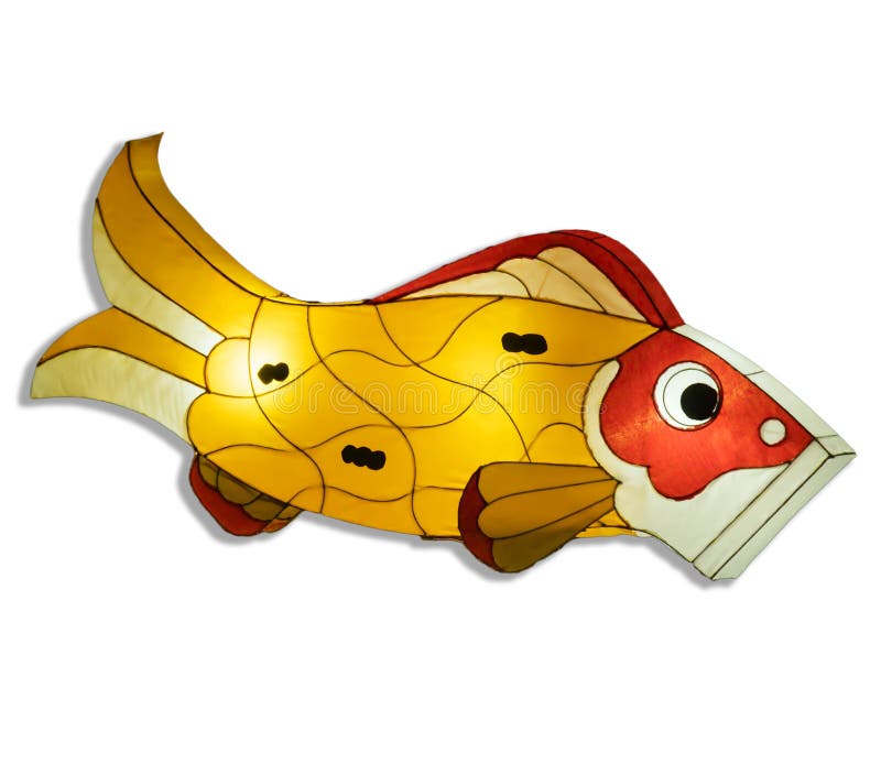 Fish Lamp Puppet Isilated on White Background Stock Image - Image of ...