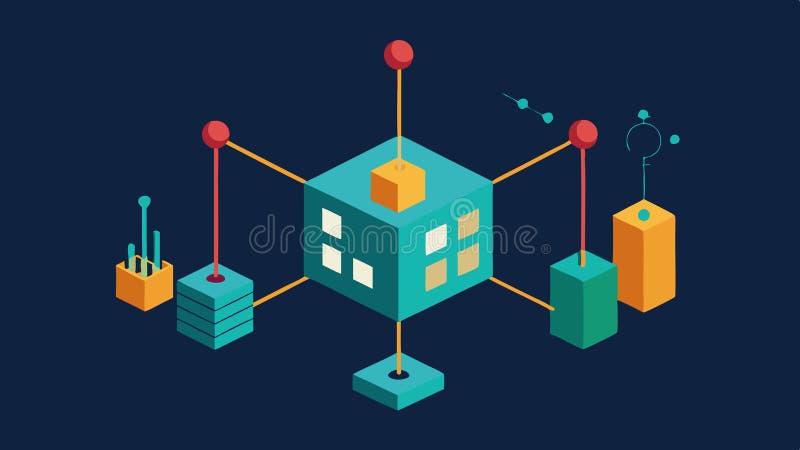Material Management an Illustration Showing a Digital Twin Model Being ...