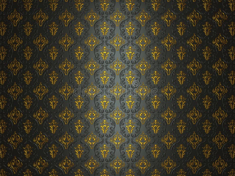 Material Negro Con El Ornamento De Oro Del Victorian Stock de ...