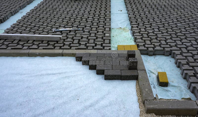 Material for Paving Works on Sheet of Nonwoven Stock Photo - Image of ...