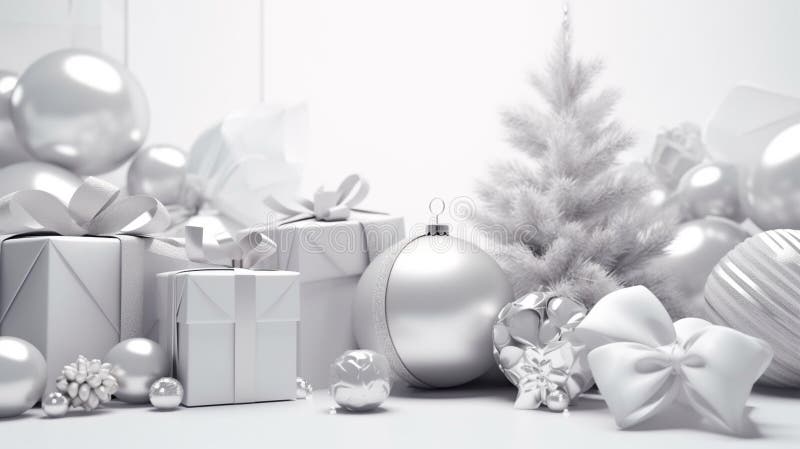 3D Silver and White Shining High Texture Gift Box Material Picture ...