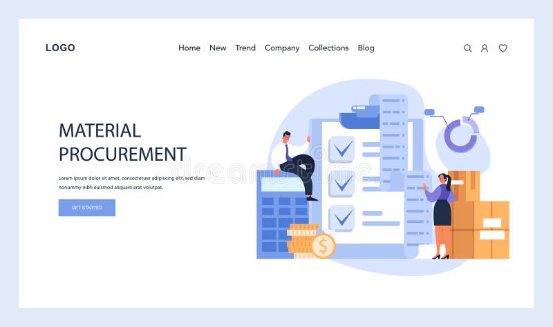 Material Procurement Process Concept. Flat Vector Illustration Stock ...