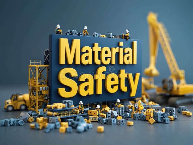 Material Safety 3d text stock illustration. Illustration of technology ...
