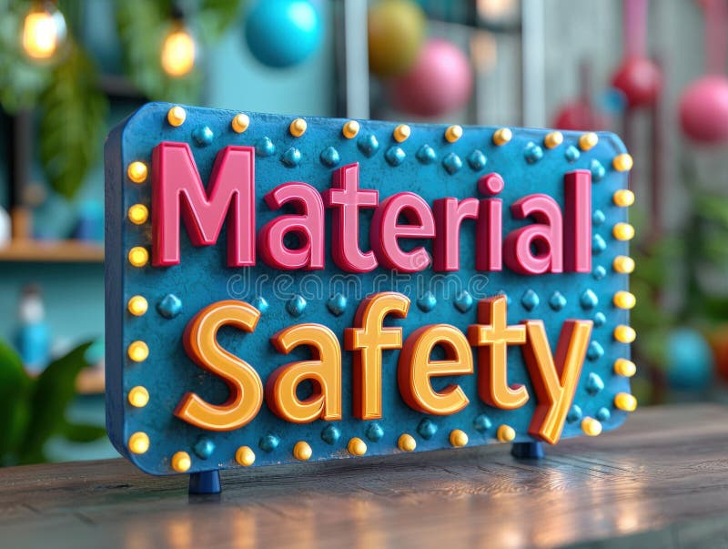 Material Safety 3d text stock illustration. Illustration of orange ...