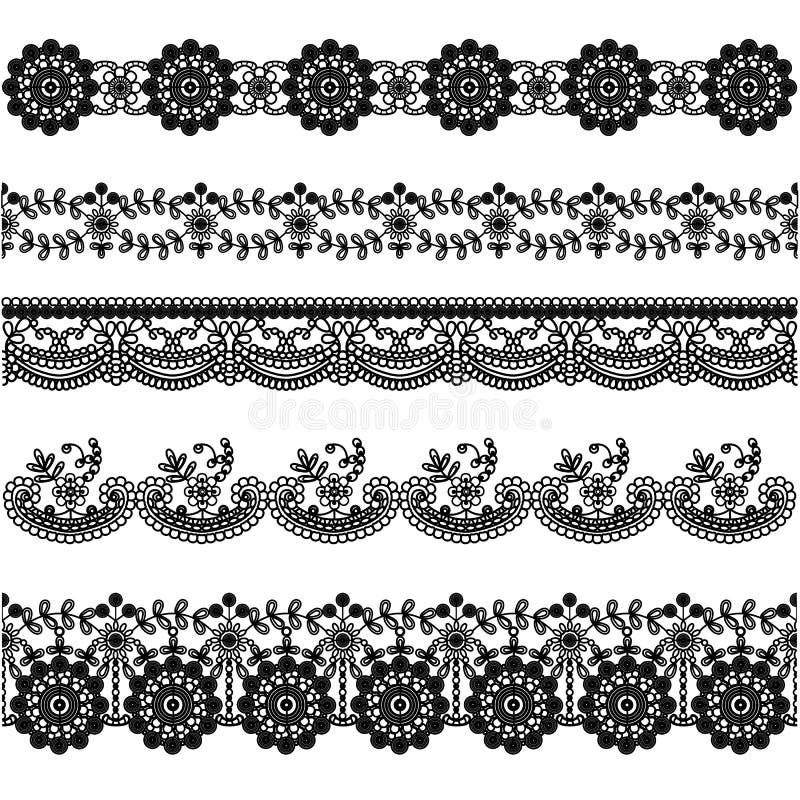 Material Set of Lace Pattern Stock Vector - Illustration of vector ...