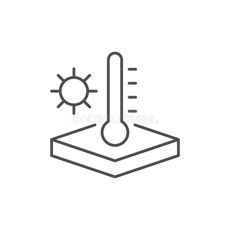Material Temperature Line Outline Icon Stock Vector - Illustration of ...