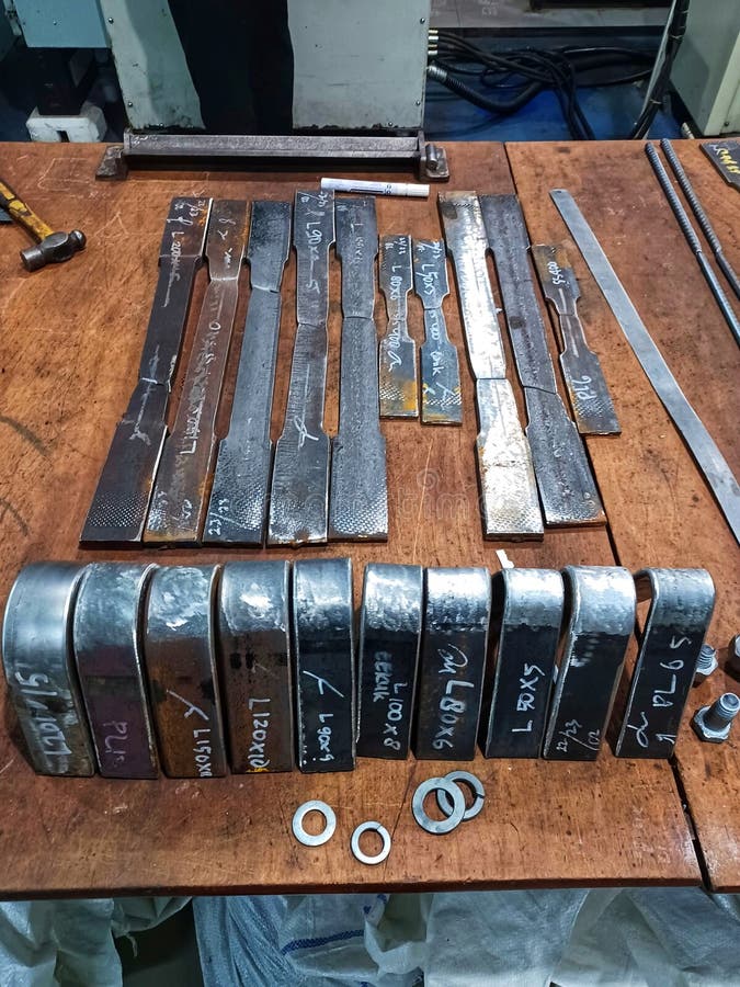 Material Test Samples with Various Steel Specimens in the Engineering ...