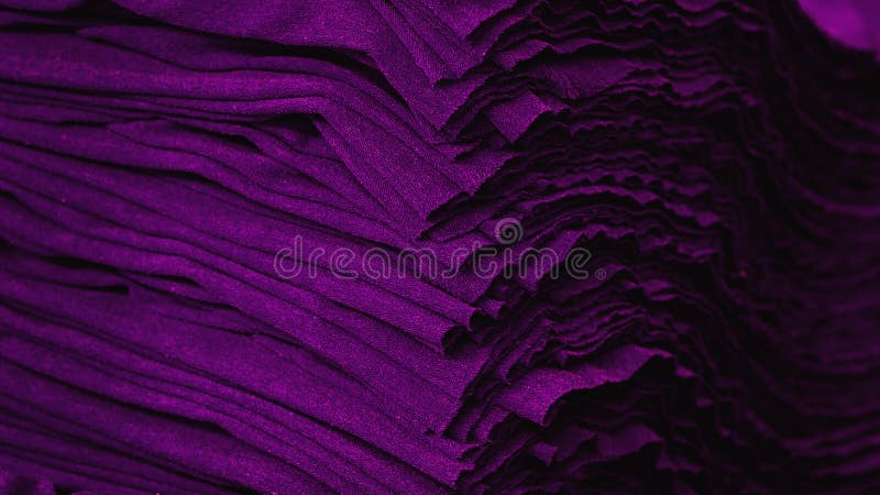 Material on the Textile Factory. Violet Cloth Clothing Texture Material ...