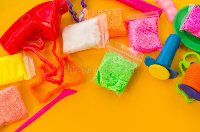 Material and Tools for Modeling Clay. Creative Lesson for a Child Stock ...