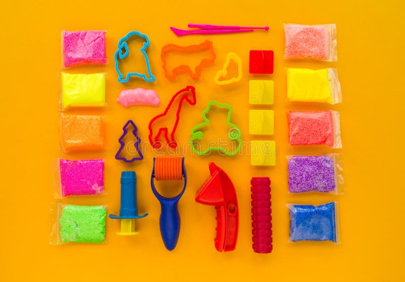 Material and Tools for Modeling Clay. Creative Lesson for a Child Stock ...